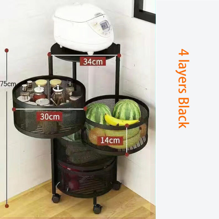 4 Layer Round Shape Kitchen Rack – Jitben